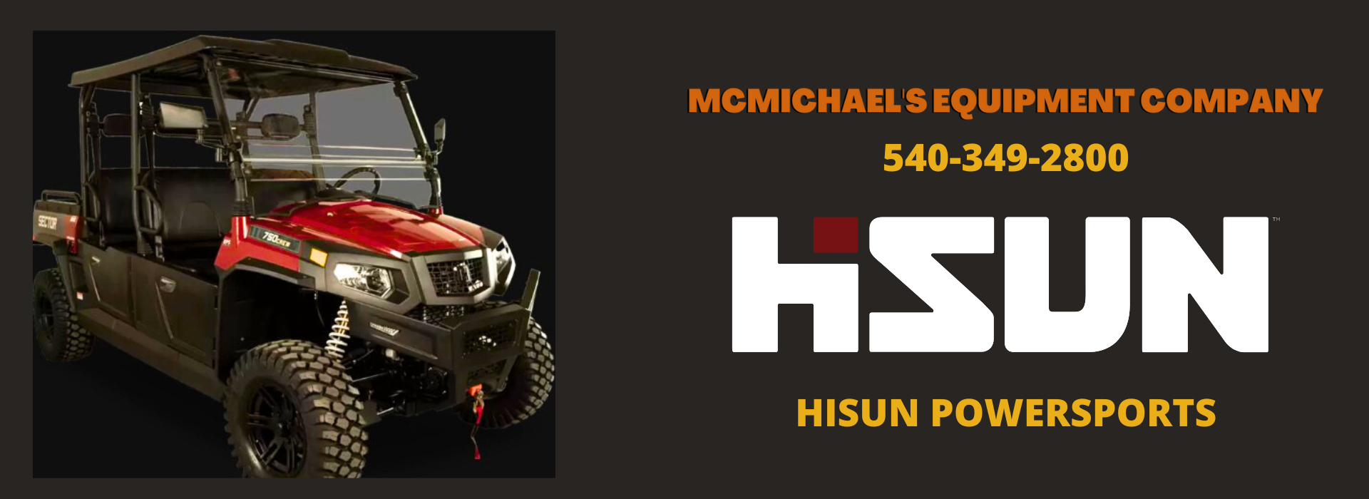 Get A Deal On Hisun UTV's. Best Bang For The Buck at McMichael's Equipment!